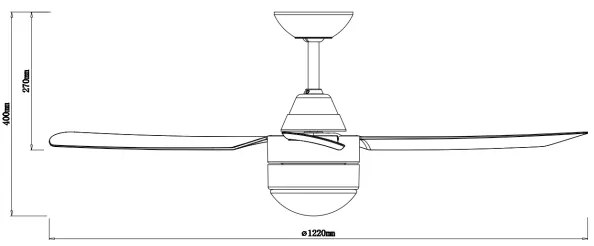 BAYSIDE 531017 - Stropní ventilátor MEGARA 2xE14/15W/230V antracit + DO