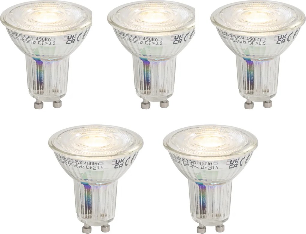 Sada 5 stmívatelných LED žárovek GU10 3,9W 450 lm 3000K Longlife