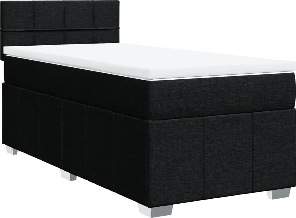 Box spring postel s matrací černá 80 x 200 cm textil 3289197