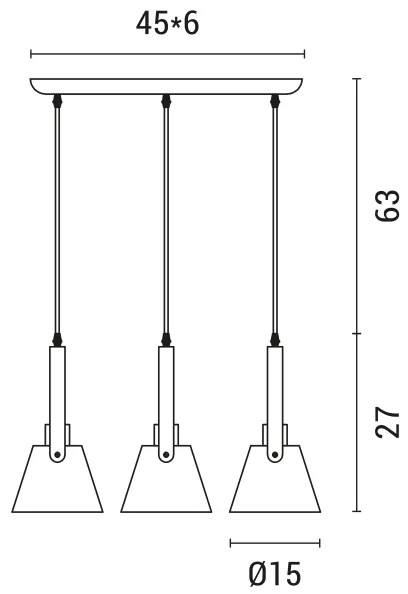 Lustr na lanku 3xE27/40W/230V bílá