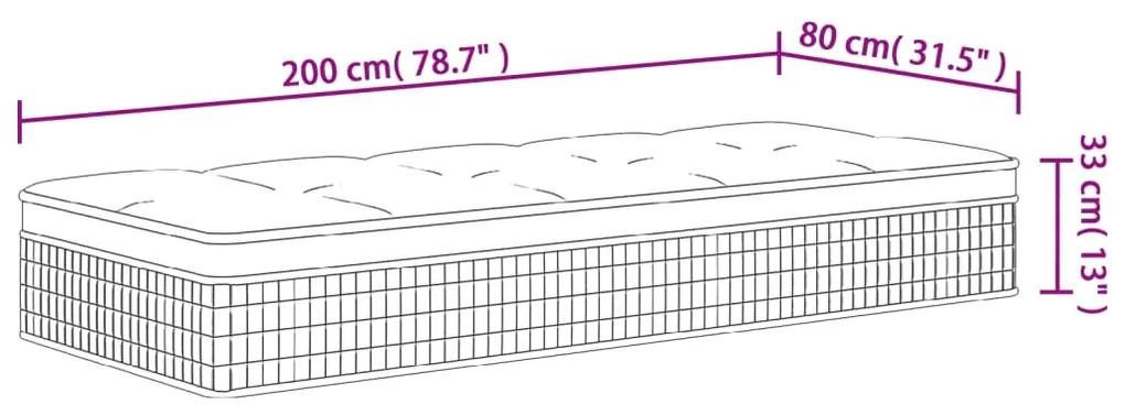 Taštičková pružinová matrace středně tvrdá 80 x 200 cm - Default Title
