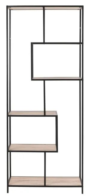 Černo-hnědá knihovna Actona Seaford, šířka 77 cm
