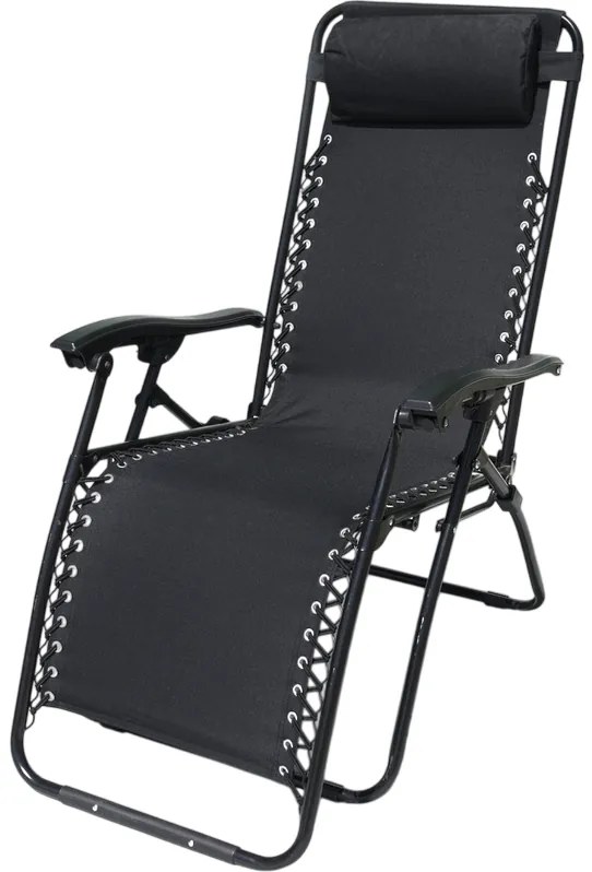 Zahradní plážové relaxační křeslo Regina, černá