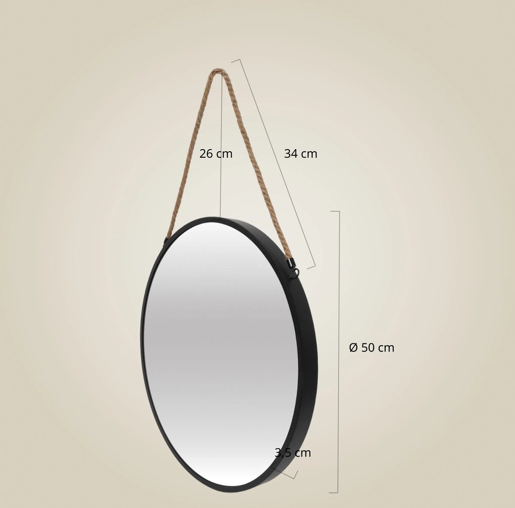 Kulaté zrcadlo TINDRA, Ø 50 cm