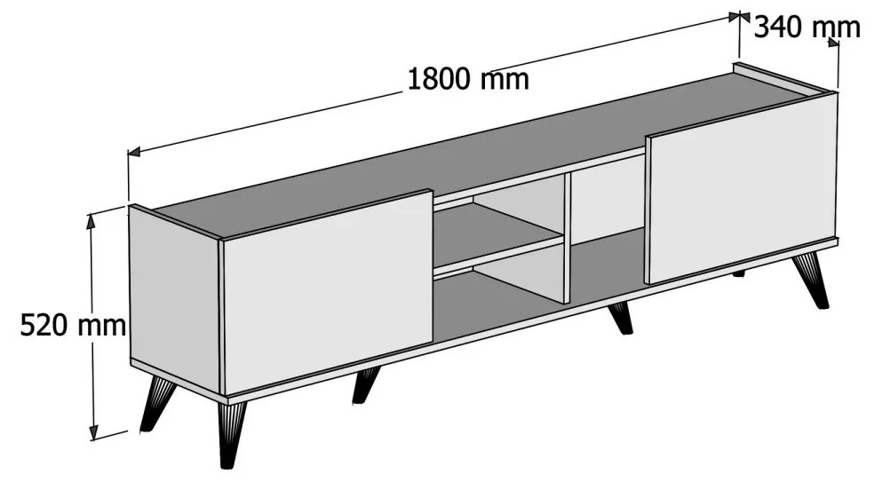 TV stolek ELEGANTE 180 cm ořech