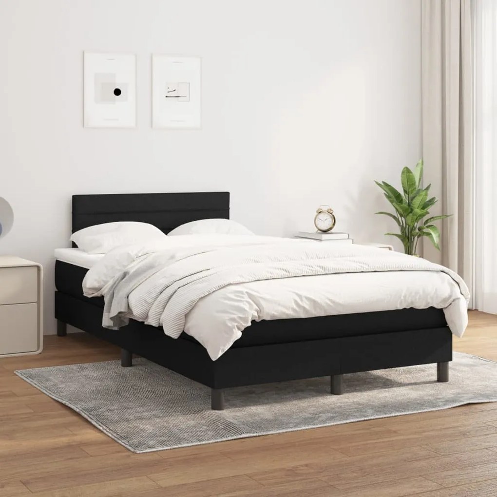 Box spring postel s matrací černá 120x200 cm textil 3140123