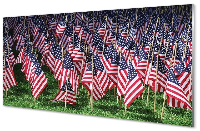 Obraz na skle Usa vlajky 125x50 cm