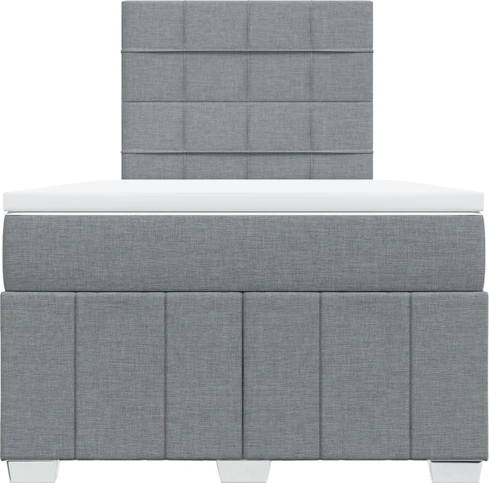 Box spring postel s matrací světle šedá 120x190 cm textil 3293907