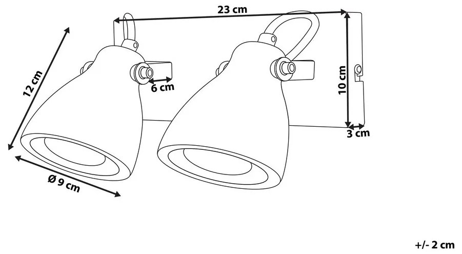 Betonová nástěnná lampa světle šedá MISTAGO II Beliani