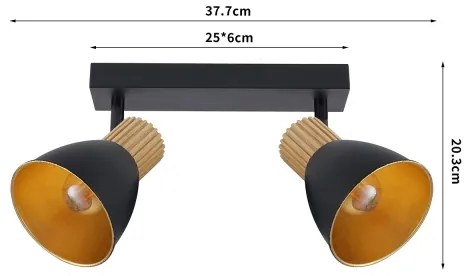 Brilagi - Bodové svítidlo ODENSE 2xE14/10W/230V dřevo/černá