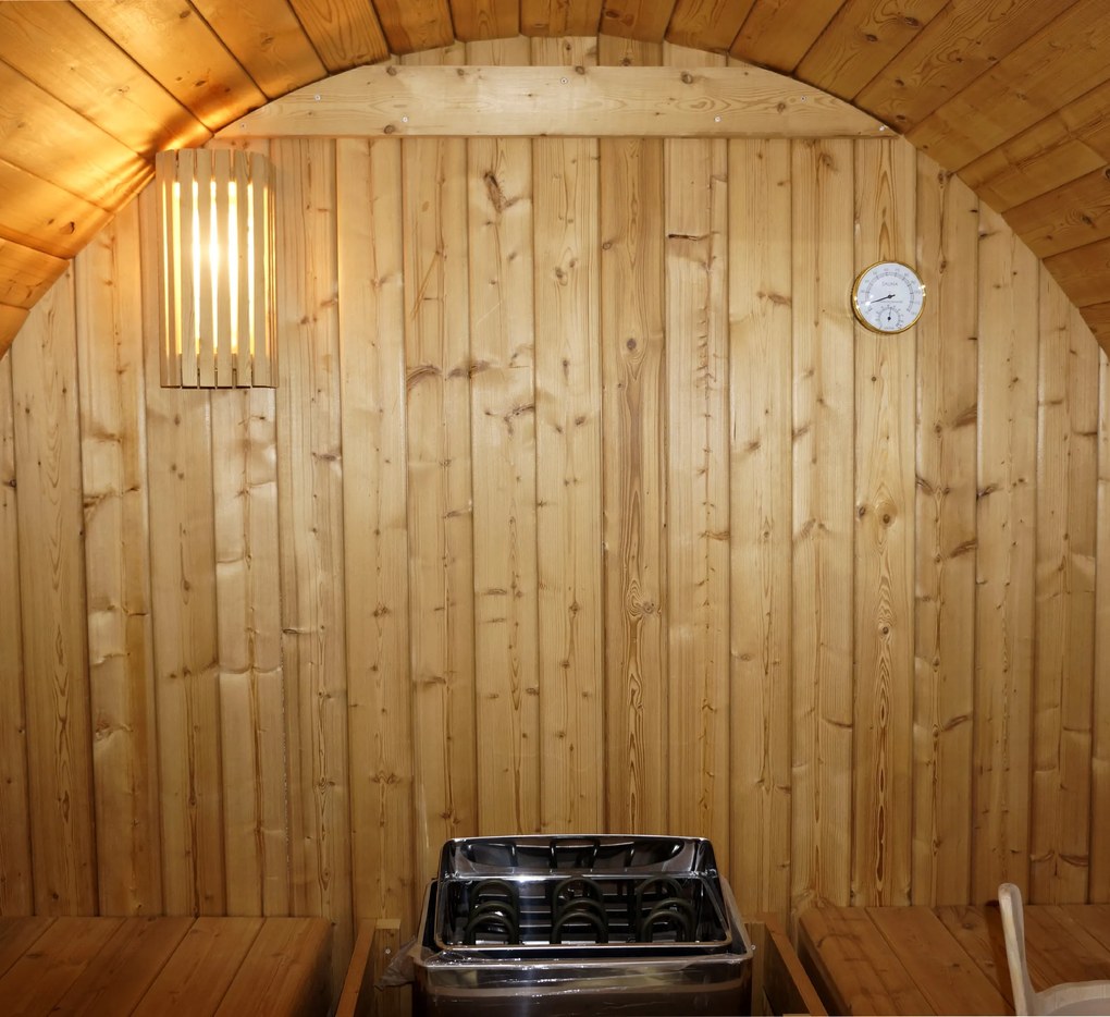 RAKOUSKÝ produkt - Venkovní sudová sauna TROMSÖ XL pro 6 osob 189x 220 x 191,5 cm ( F50220 )