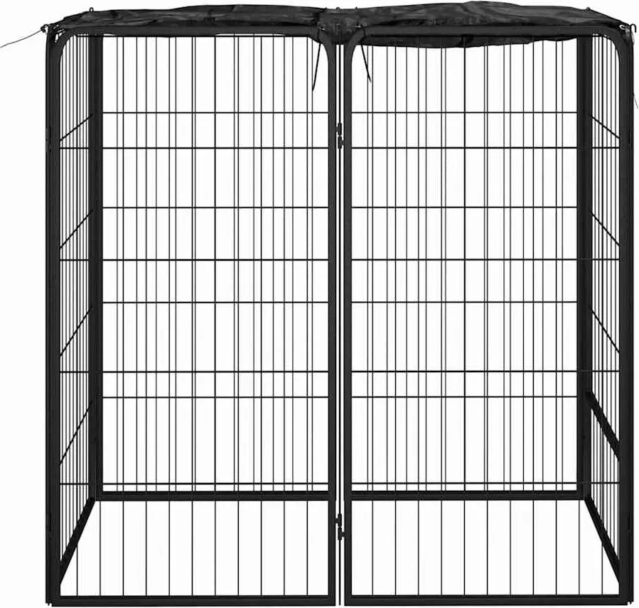 Ohrádka pro psy 6 panely černá 50 x 100 cm práškovaná ocel 171792