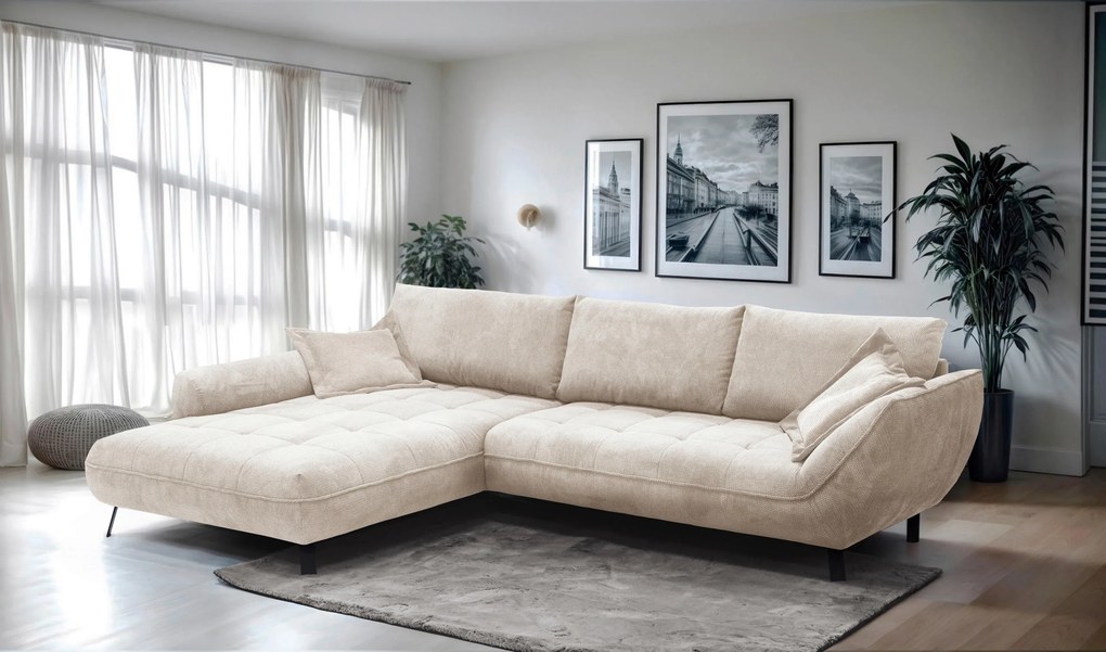 XXXLutz ROHOVÁ SEDAČKA, textil, béžová MID.YOU - Sedací soupravy - 000694007803