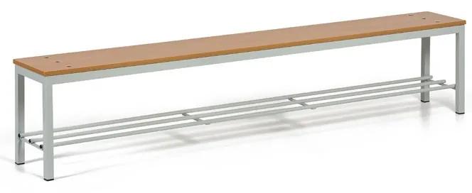 Šatní lavice s botníkem, sedák - lamino, délka 2000 mm, bříza