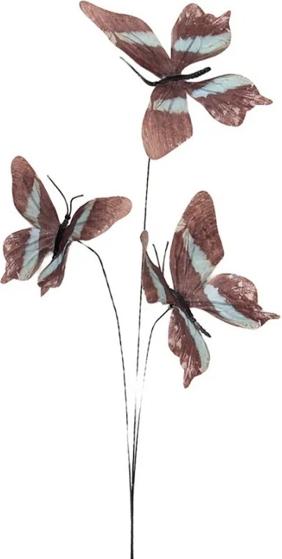 Dekorační větvička s hnědými motýlky Butterfly - 10*10*65 cm