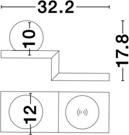 Nástěnné LED svítidlo NOVA LUCE ROOM 6W 3000K s odkládací poličkou 9183311