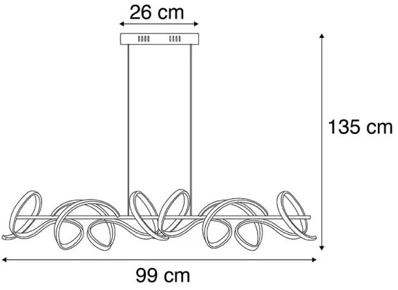Leuchten Direkt 19033-21 - LED Stmívatelný lustr na lanku CURLS LED/40,8W/230V