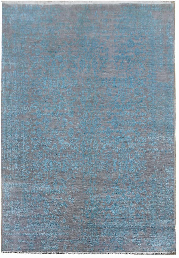 Diamond Carpets koberce Ručně vázaný kusový koberec Diamond DC-JK 1 Silver/light blue ROZMĚR: 245x305