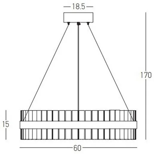 Zambelis 22039 - LED Stmívatelný lustr na lanku LED/56W/230V zlatá