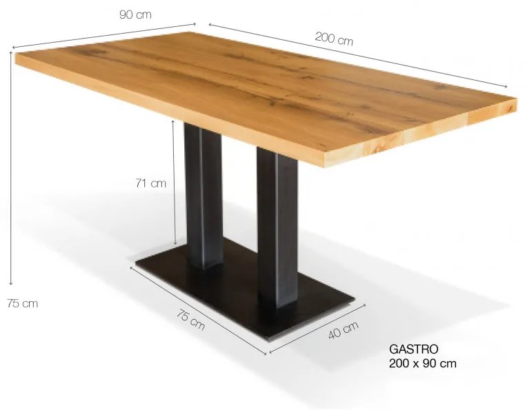 Jídelní stůl z masivu 200x90 Gastro