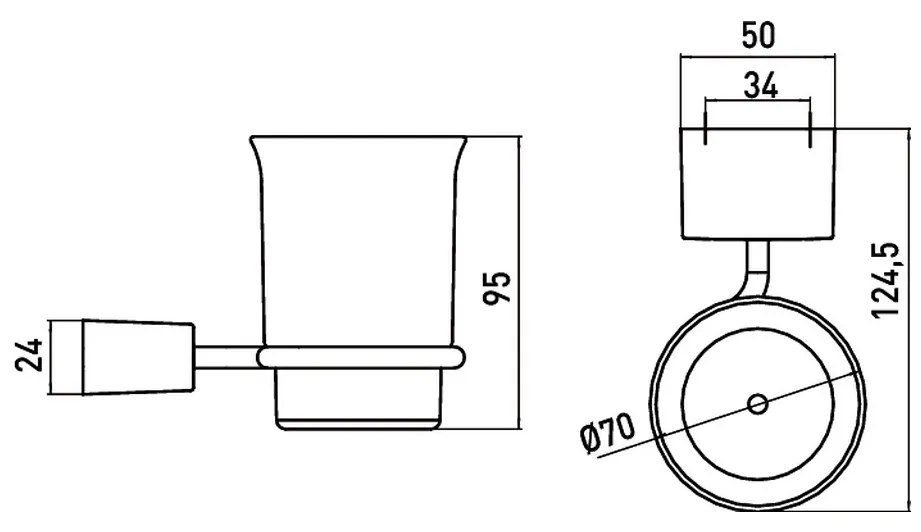 Emco Logo 2- Pohár s držákem, chrom 302000102