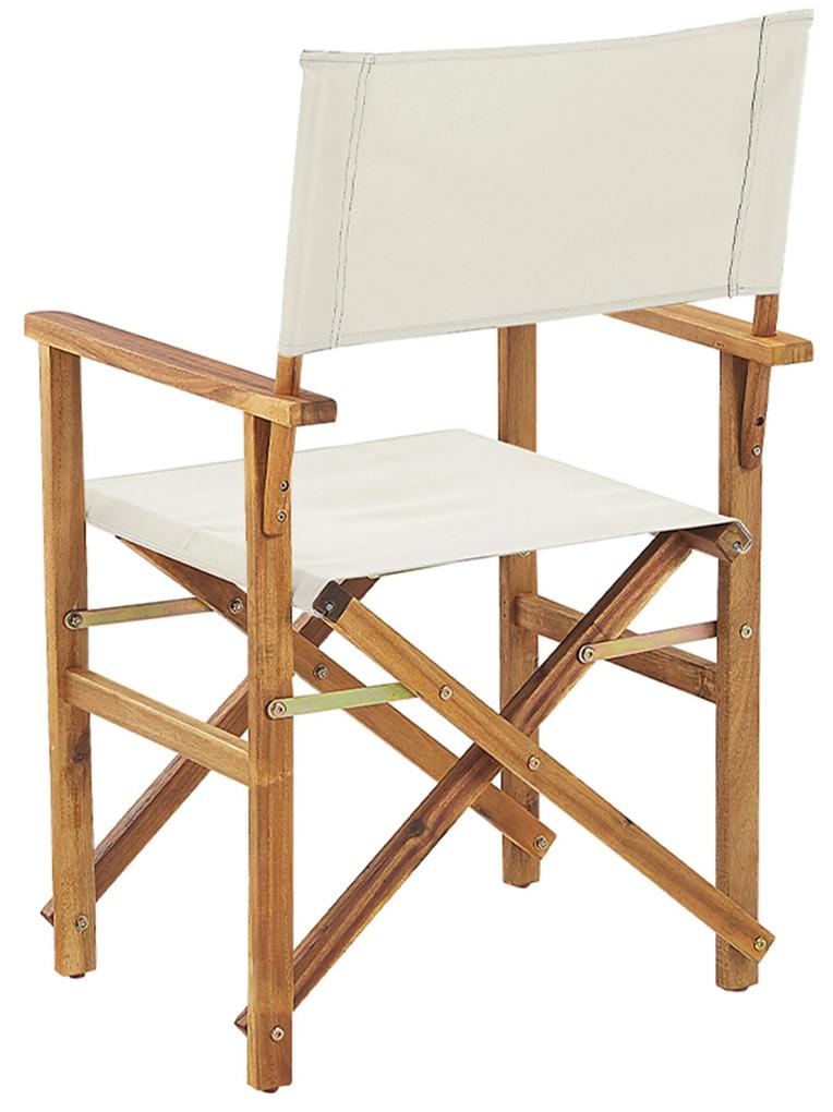 Sada 2 zahradních židlí a náhradních potahů světlé akáciové dřevo/vzor listů CINE Beliani
