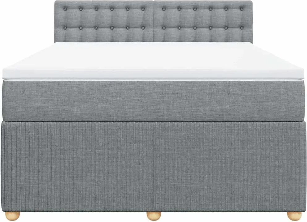 Box spring postel s matrací světle šedá 140 x 200 cm textil 3287493