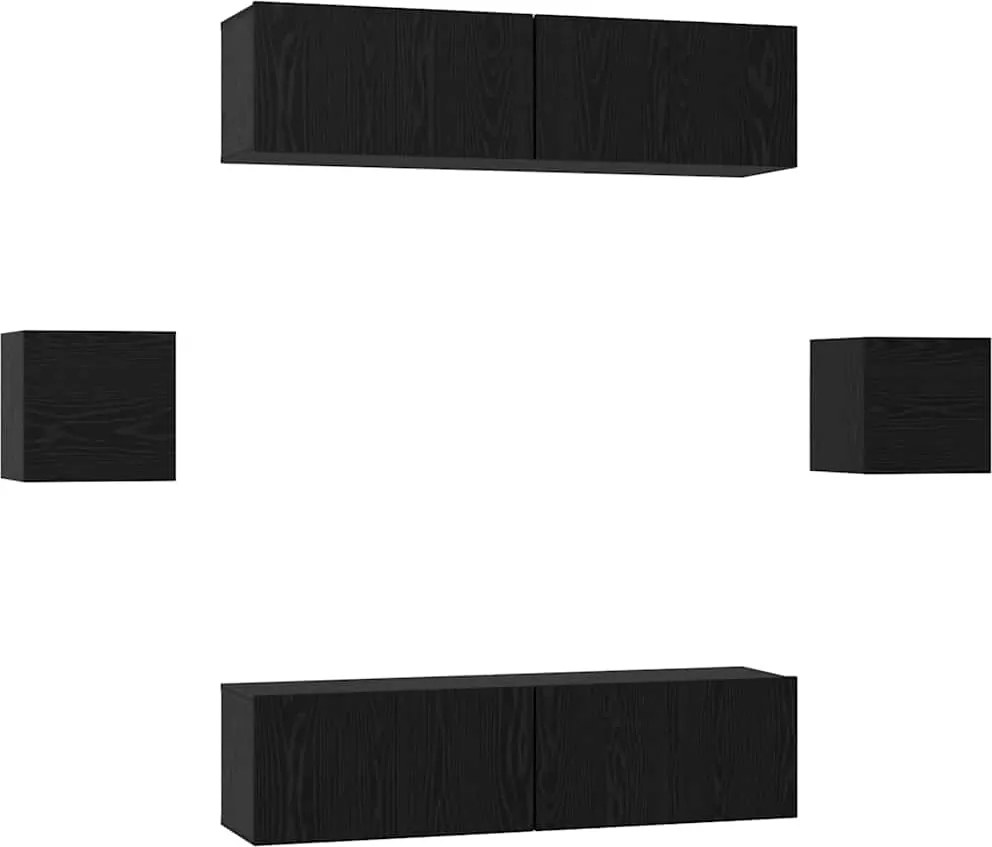 Sestava TV skříněk 6 ks Černý dub Kompozitní dřevo 3393400