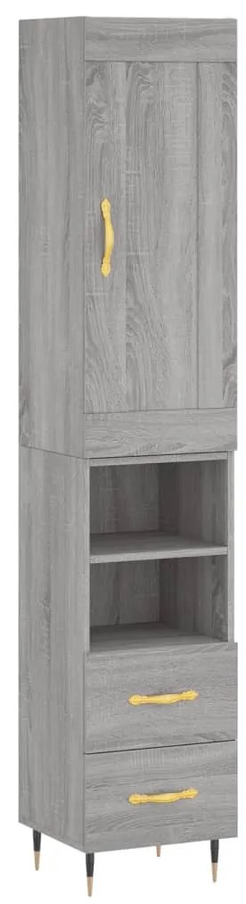 Skříň highboard šedá sonoma 34,5 x 34 x 180 cm kompozitní dřevo