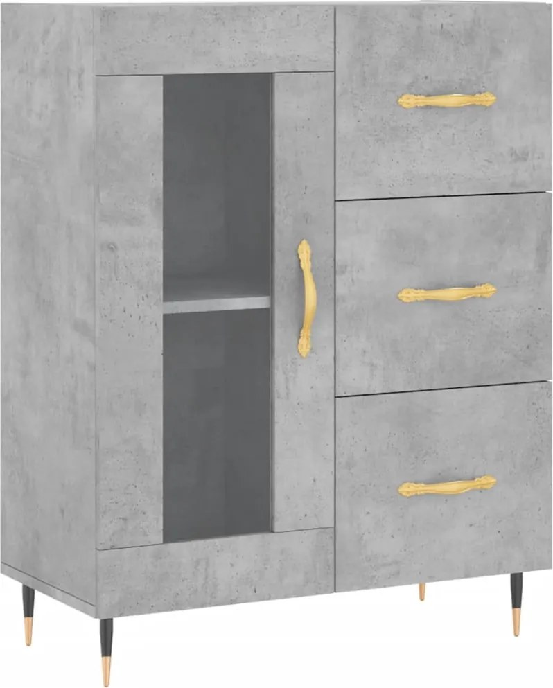 Skříň highboard betonově šedá 69,5x34x180 cm kompozitní dřevo 3189489