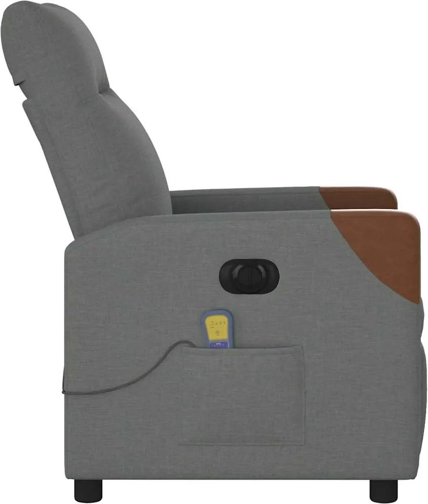 Elektrické masážní polohovací křeslo tmavě šedé textil 3323999