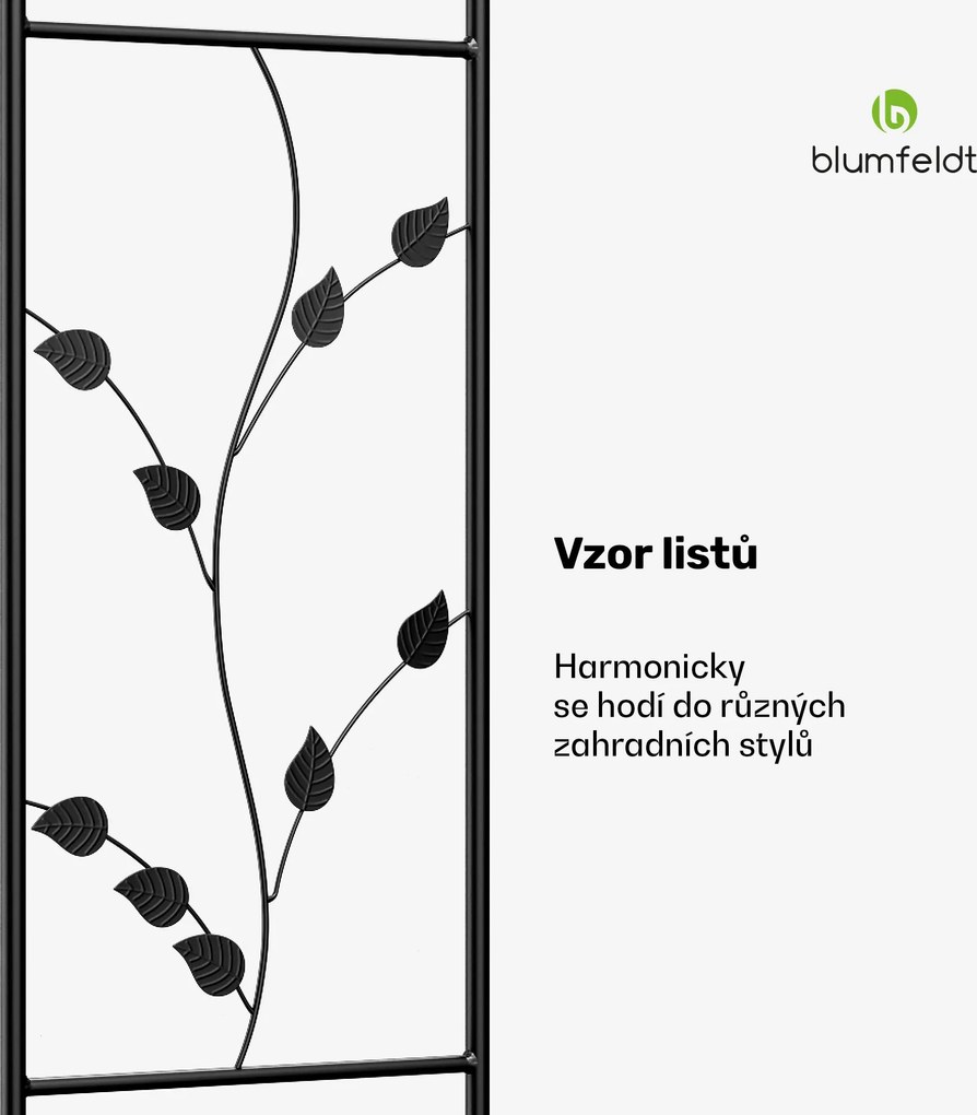Blumfeldt FloraBelle Arch oblouk, ozdobné vzory listů, odolný proti povětrnostním vlivům, podpora popínavých rostlin