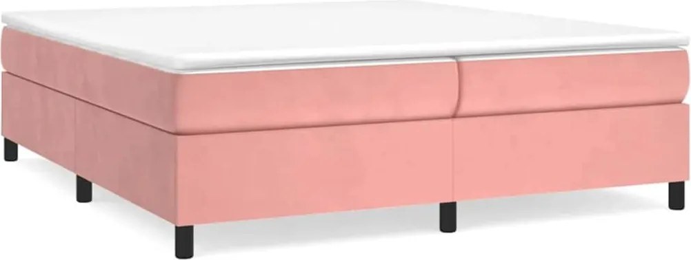 Box spring postel s matrací růžová 200x200 cm samet 3144704