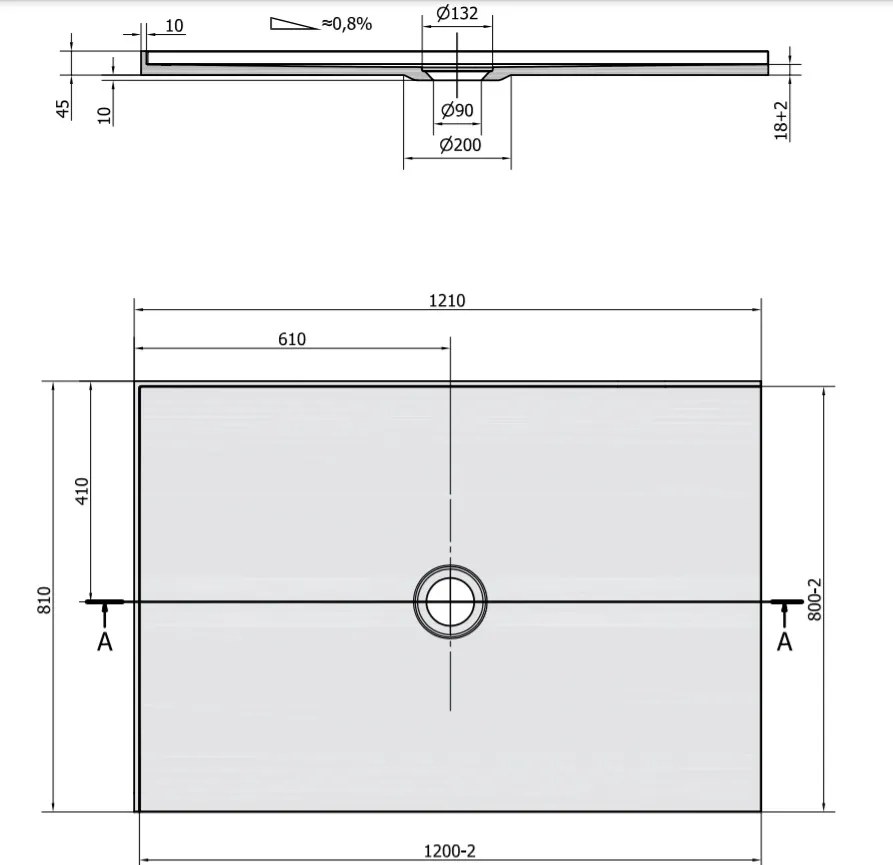 Polysan MIRAI sprchová vanička z litého mramoru, obdélník 120x80x1,8 cm, levá, bílá, 73177