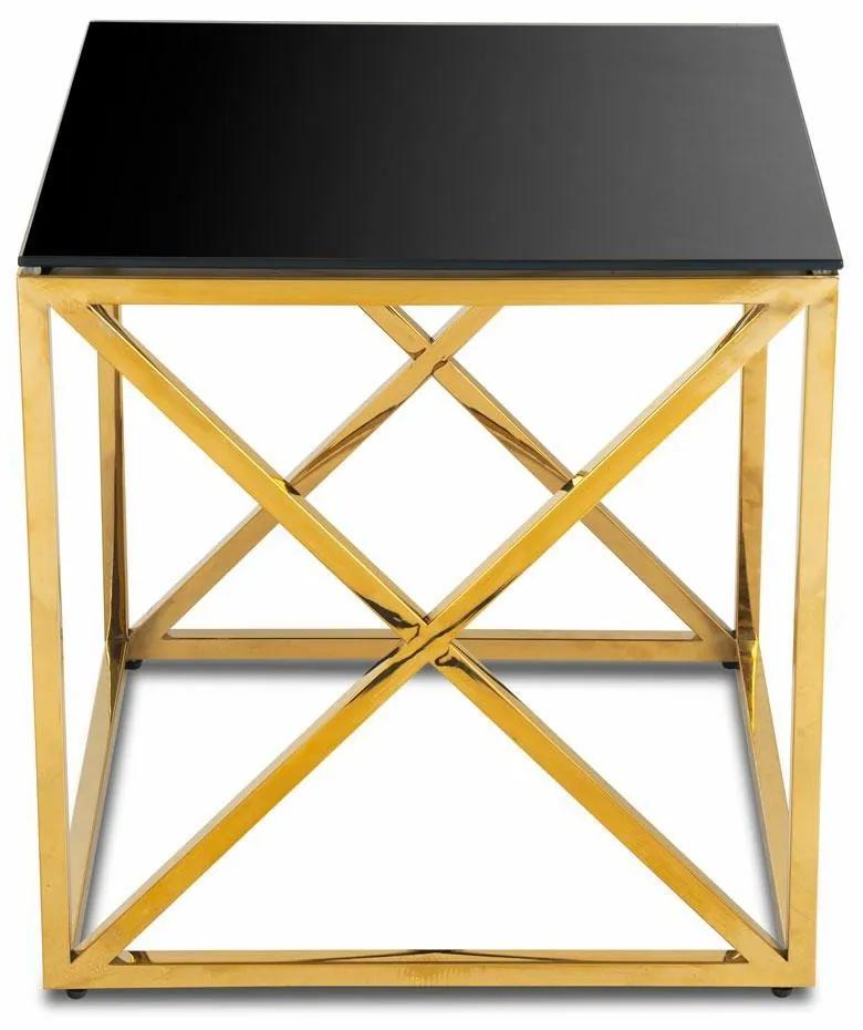 Odkládací stolek Nelja 55 cm černý/zlatý