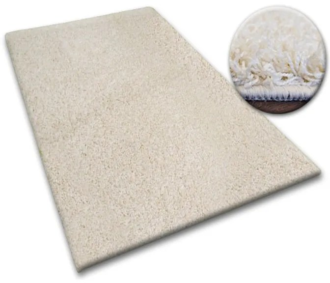 Dywany Lusczow Kusový koberec SHAGGY Izebelie 5cm krémový, velikost 100x150