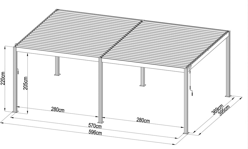 Bioklimatická pergola G21 Austin Premium 6x4 m, antracitová hliníková