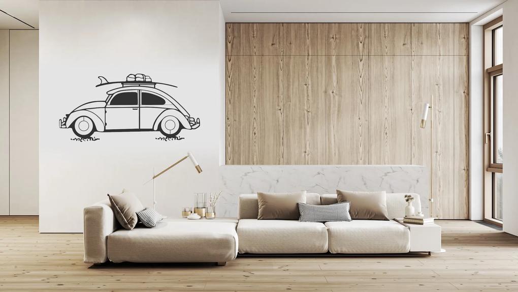 VW Brouk - kovový obraz na zeď Velikost: 100cm, Barva: Pink