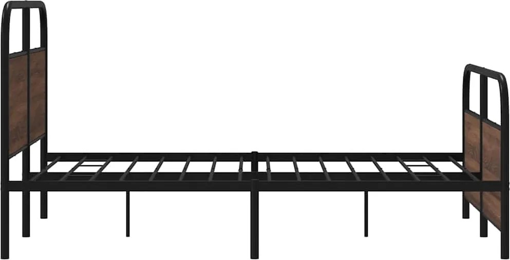 Kovový rám postele bez matrace hnědý dub 137x190 cm 3318660