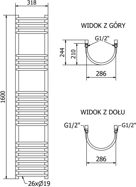 Mexen Eros koupelnový radiátor 1600 x 318 mm, 551 W, bílý - W112-1600-318-00-20