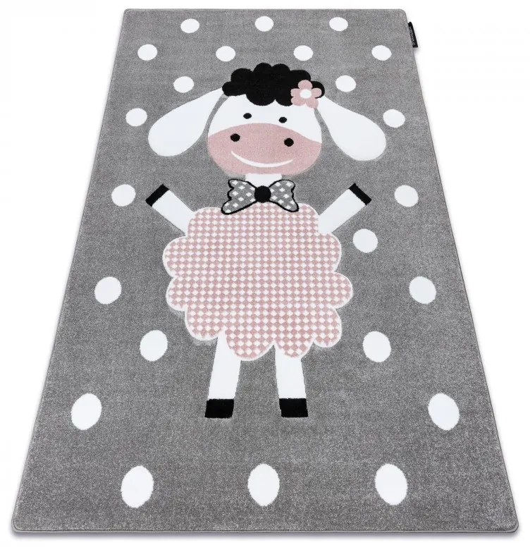 Dywany Łuszczów, Dětský kusový koberec Petit Dolly sheep grey, 160x220, růžová, dětský pokoj