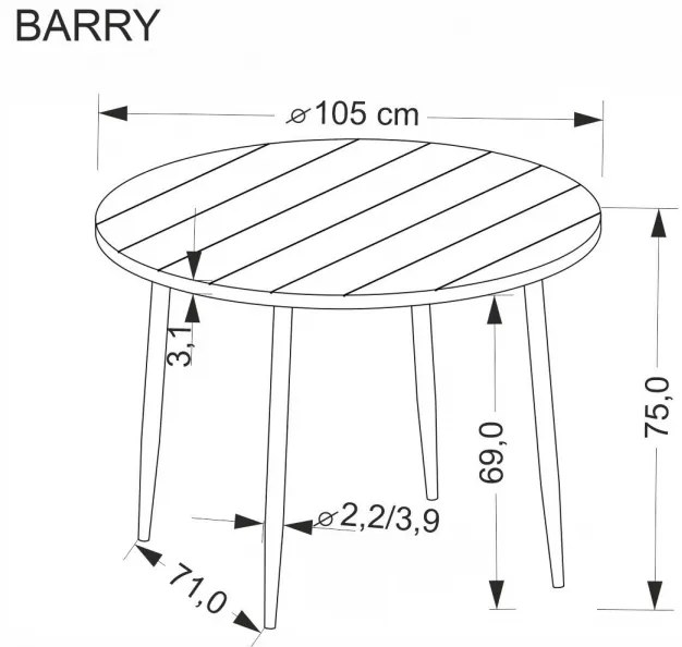 Halmar jídelní stůl BARRY