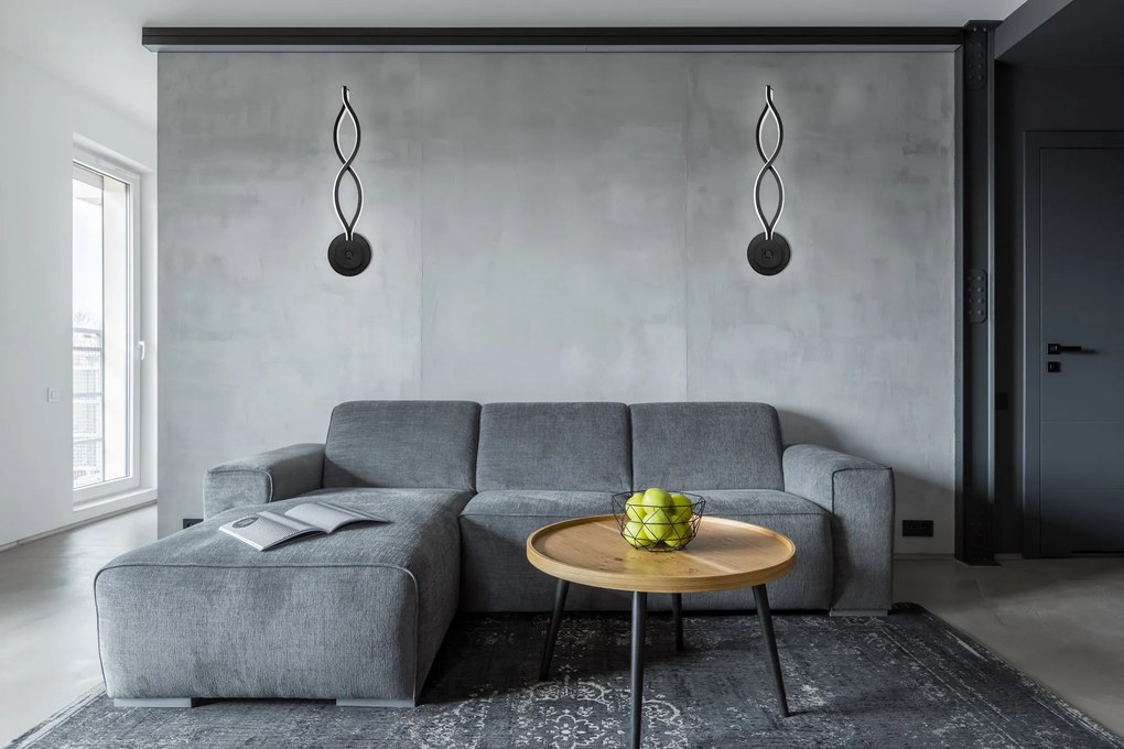 Toolight, LED nástěnné svítidlo APP1048-W, černá, OSW-03954