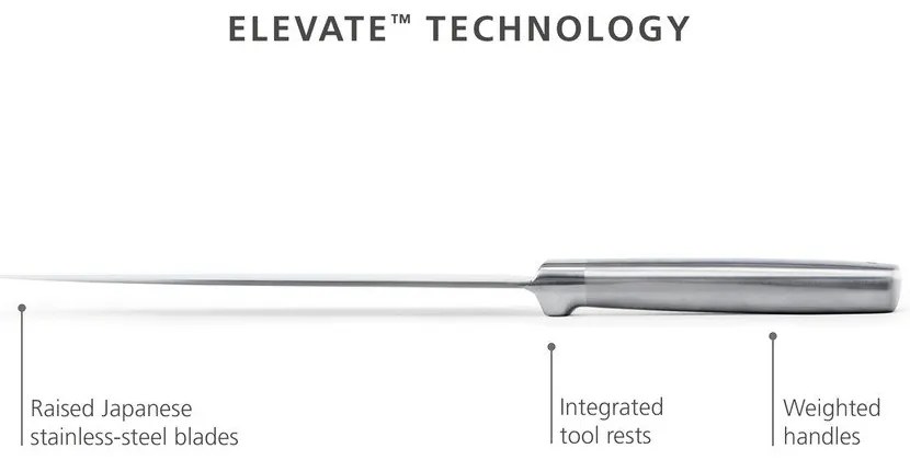 Sada nožů se stojanem 5 ks z nerezové oceli Elevate Fusion – Joseph Joseph