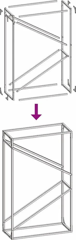 vidaXL Stojan na palivové dřevo Ocel válcovaná za studena [864328] Barva: Černá