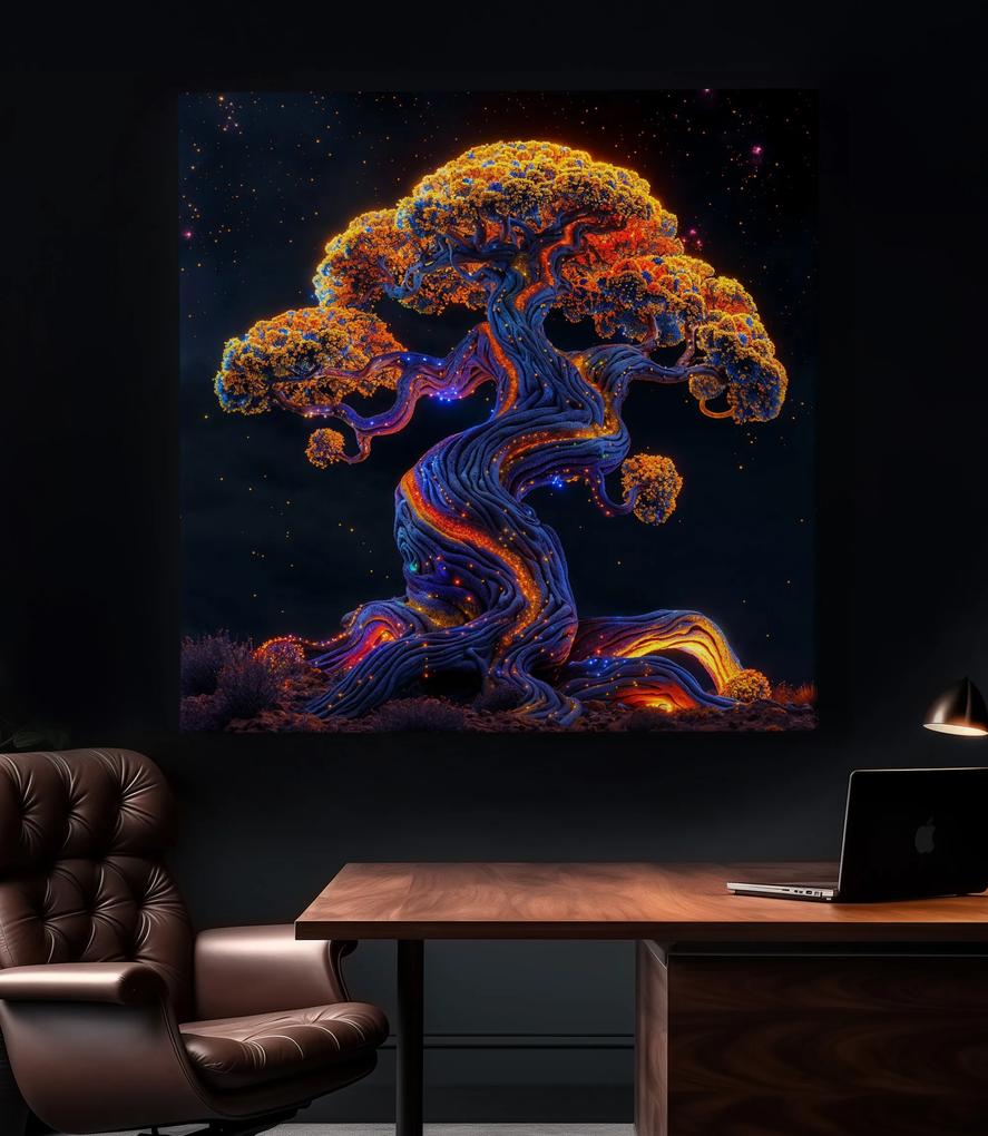 Obraz na plátně - Strom života Vesmírná míza FeelHappy.cz Velikost obrazu: 100 x 100 cm