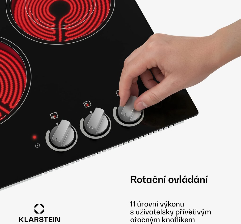 Klarstein EasyCook sklokeramická varná deska | 3 varné zóny | 4700 W | 11 výkonových stupňů | 45 cm