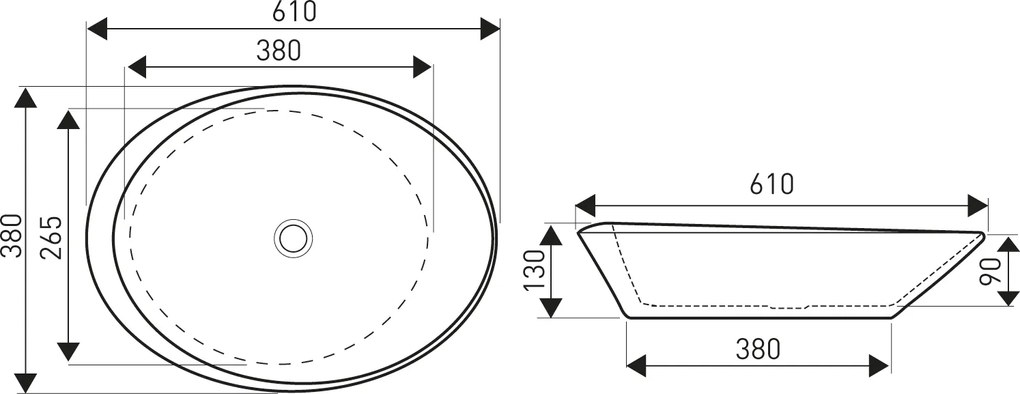 Novoterm Keramické umyvadlo na desku NV-KR-9036 bílé