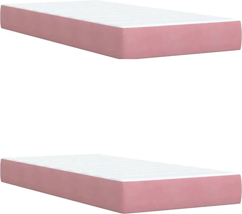Box spring postel s matrací růžová 200x200 cm samet 3287847