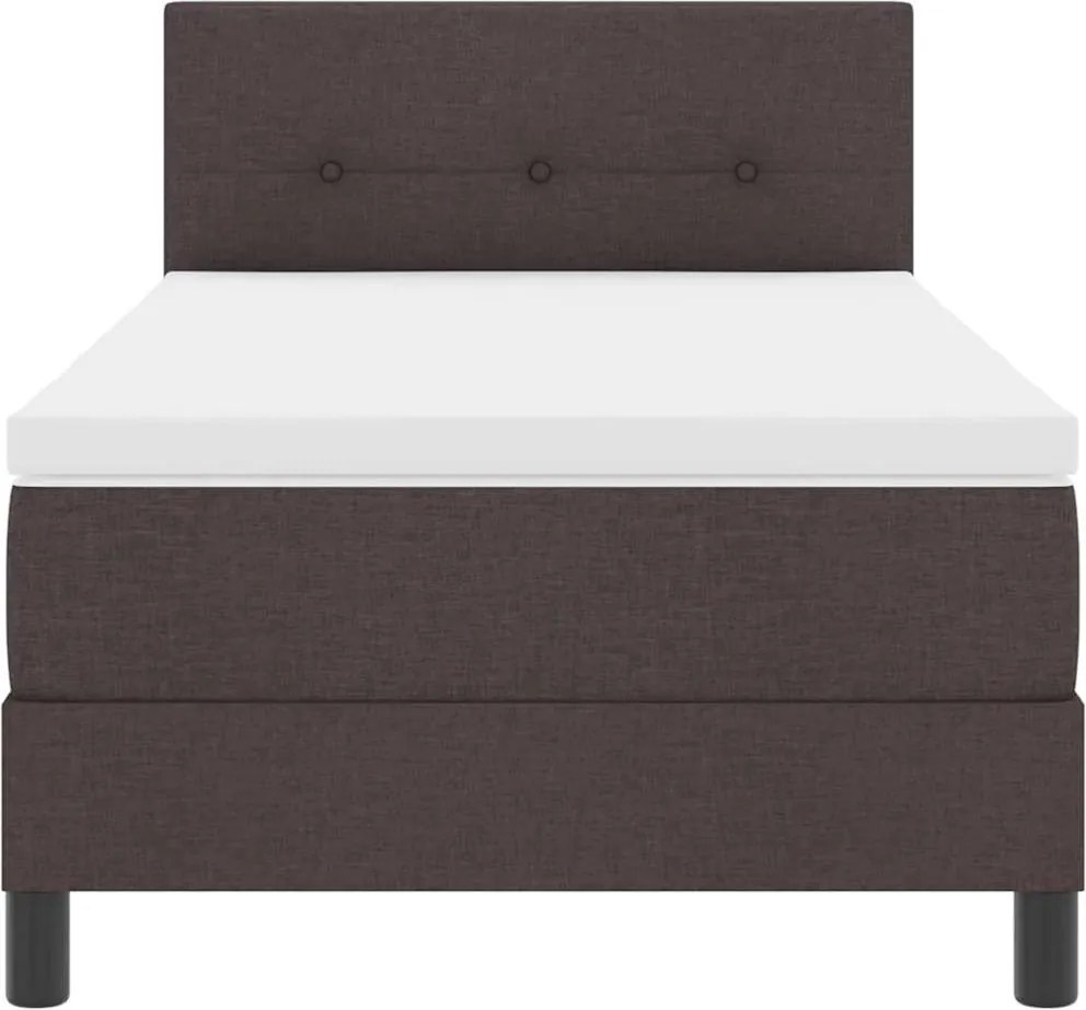 Postel s boxspringem s čelo Tmavě hnědá 100 x 200 cm textil 3338667